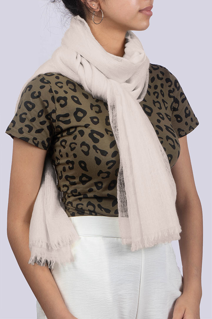 Cashmere Scarf Wrap in Snow White